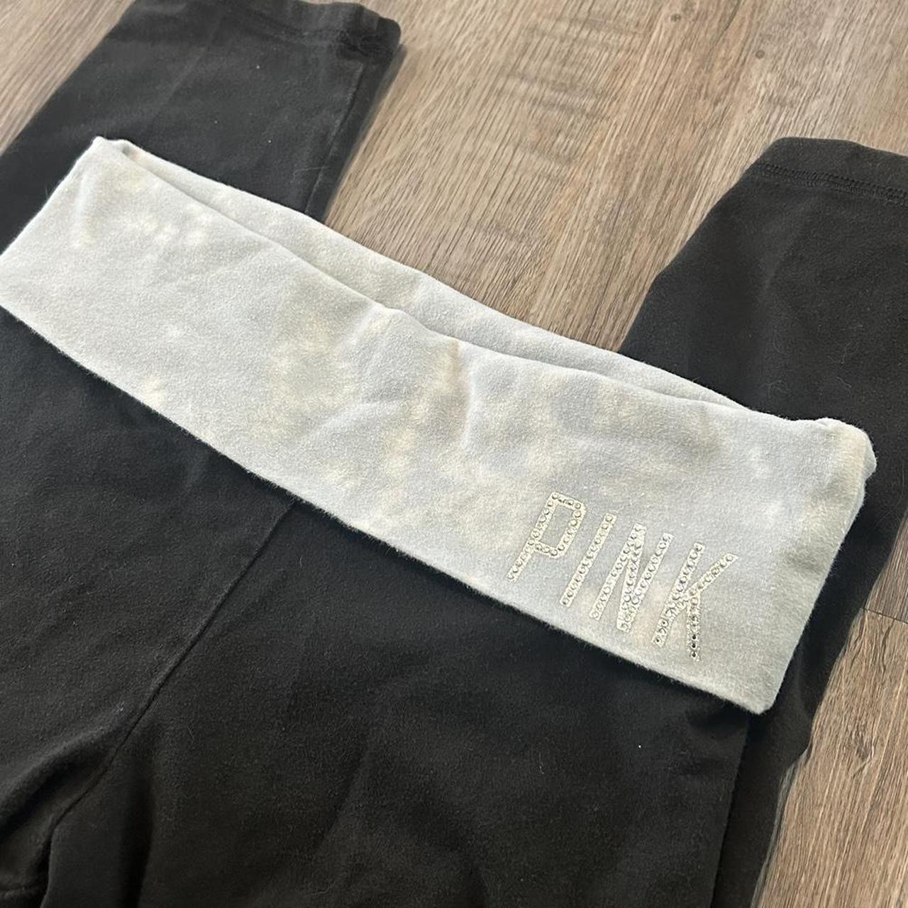 Victorias secret pink Fold over leggings Capri... - Depop