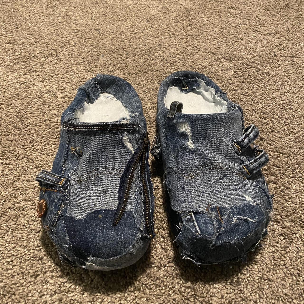 DENIM CROCS SIZE 8 Custom made/ patchwork Will make... | Depop
