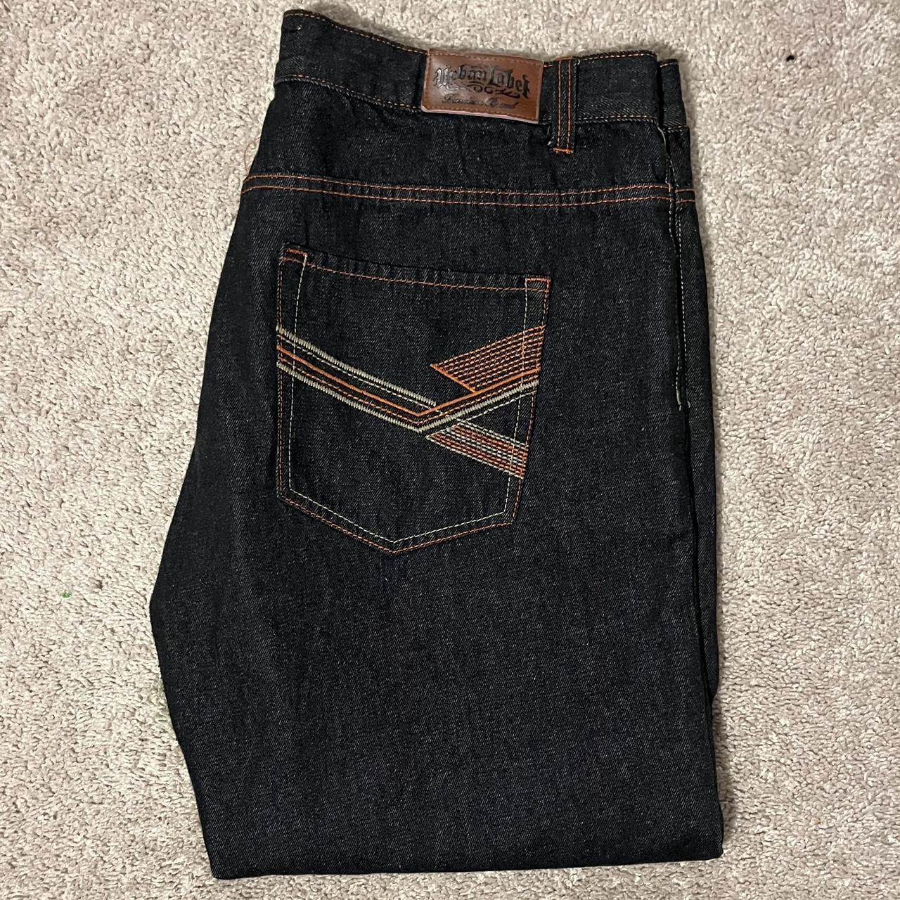 Vintage Baggy Embroidered jeans (Urban Label) Size:... - Depop