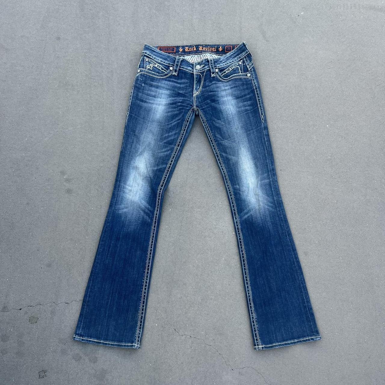 ROCK REVIVAL - BOOTCUT LOW RISE JEANS - W34 L35 -... | Depop