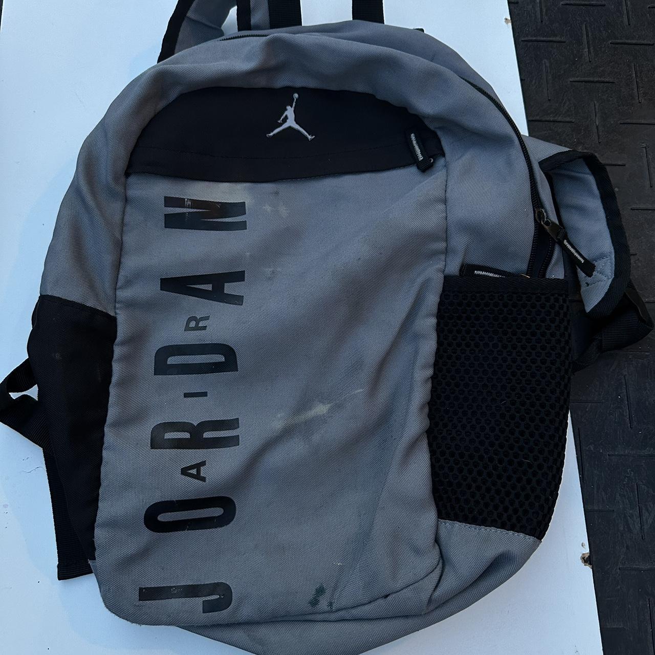 Jordan grey black backpack kids - Depop