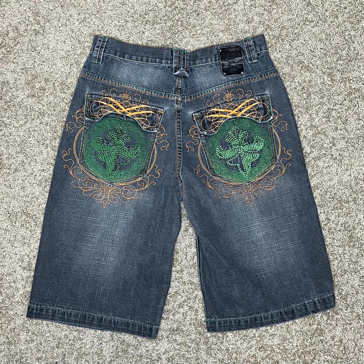 Jinzu Y2K Grey Denim Jean Shorts Size 32 AMAZING... - Depop