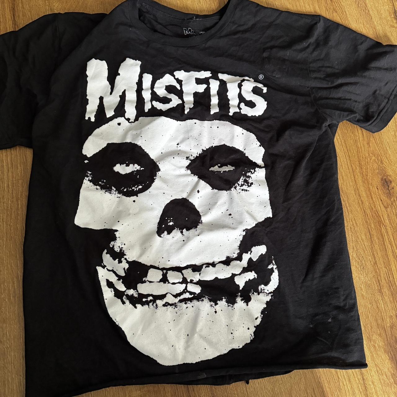 Large cropped misfits shirt #misfits #y2k #skater... - Depop