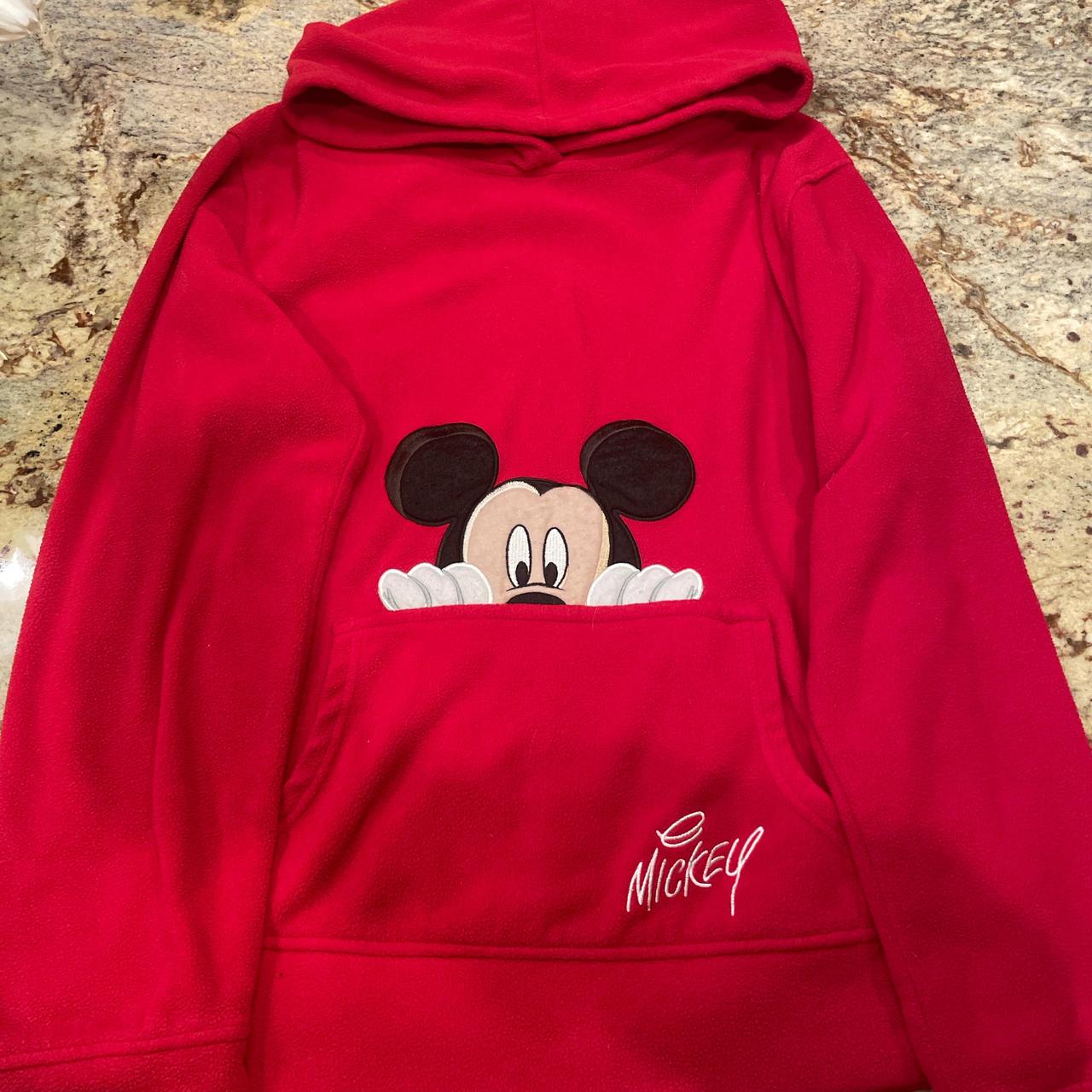 Disney Mickey Mouse Fleece Hoodie Size Large See... | Depop