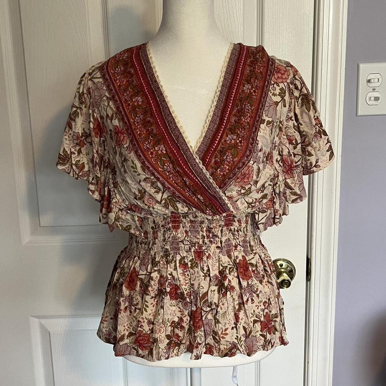 Floral boho Angie top - Depop