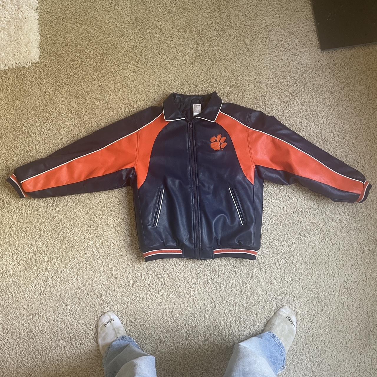 Vintage Clemson Leather Jacket XL But fits like... - Depop