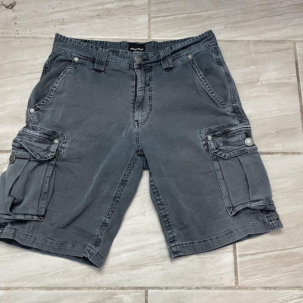 Y2K Affliction Cargo Shorts Jorts Vintage Y2K... - Depop