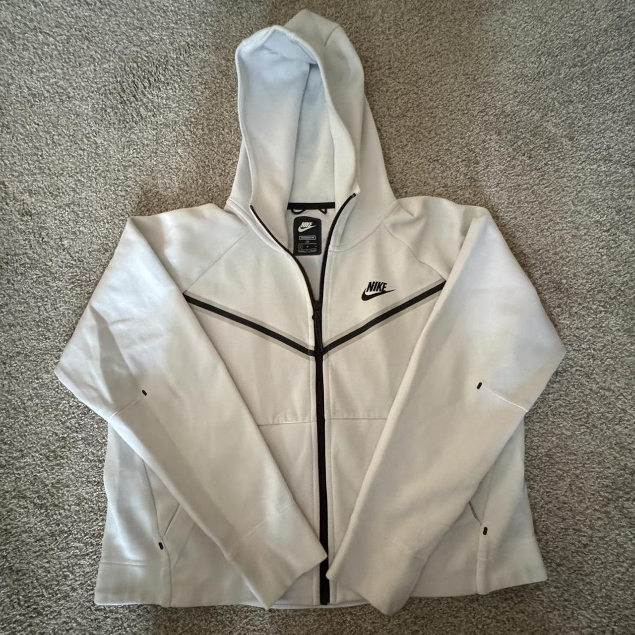 White Nike Sportswear Tech Fleece Zip Up Jacket -... - Depop
