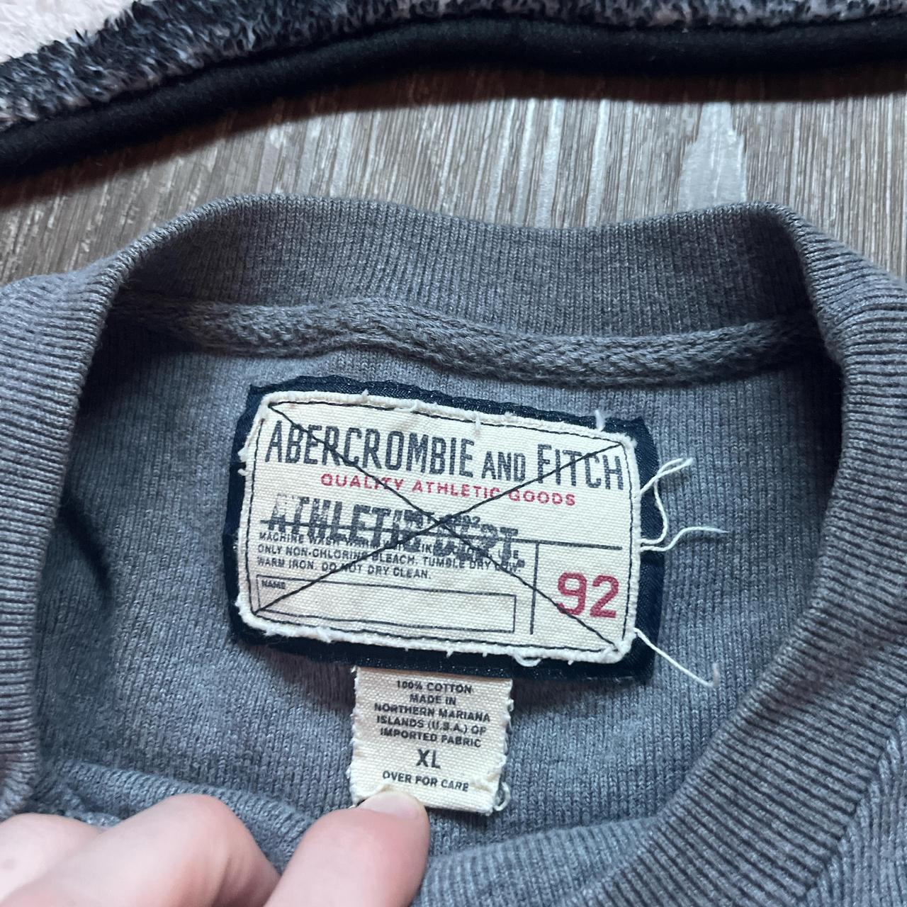 1992 Vintage Grey Abercrombie & Fitch ribbed crew... - Depop