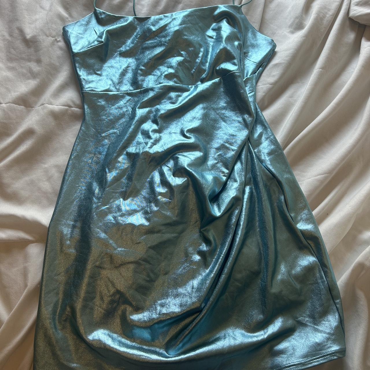 Windsor Hoco/Part dress Teal metallic color Size... | Depop