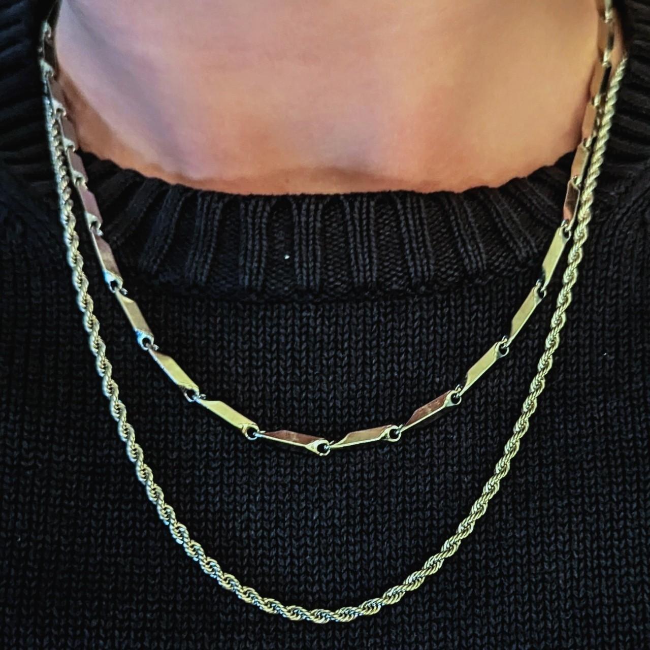 Two-pack Silver Chains ⛓️⛓️ Two slick silver necklace... - Depop