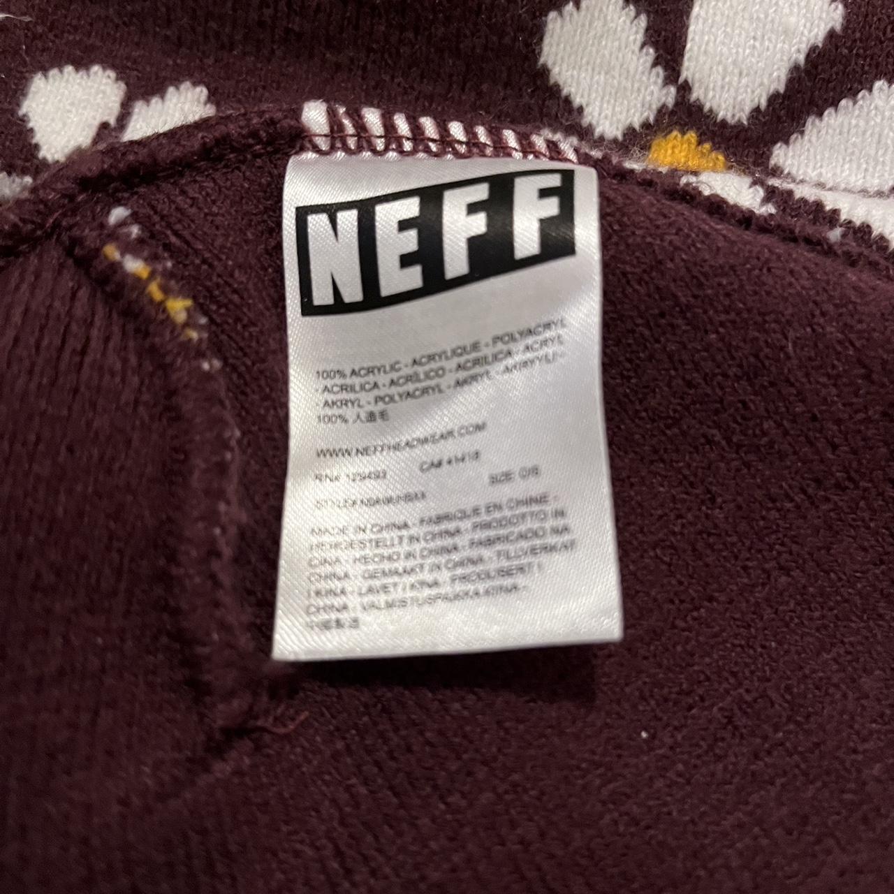 brown neff flower beanie new only worn a few... - Depop