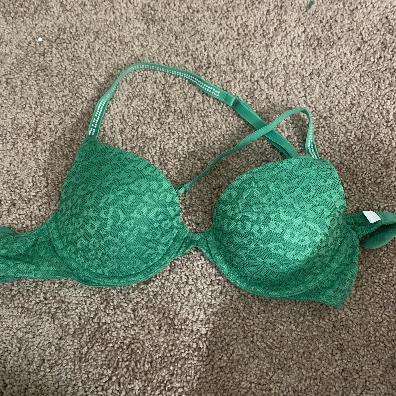 Brand new victoria secret bra green leopard print 32A - Depop