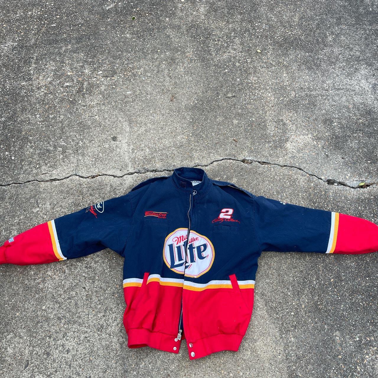 VINTAGE MILLER LITE RACER JACKET •NO STAIN •NO FLAW... - Depop