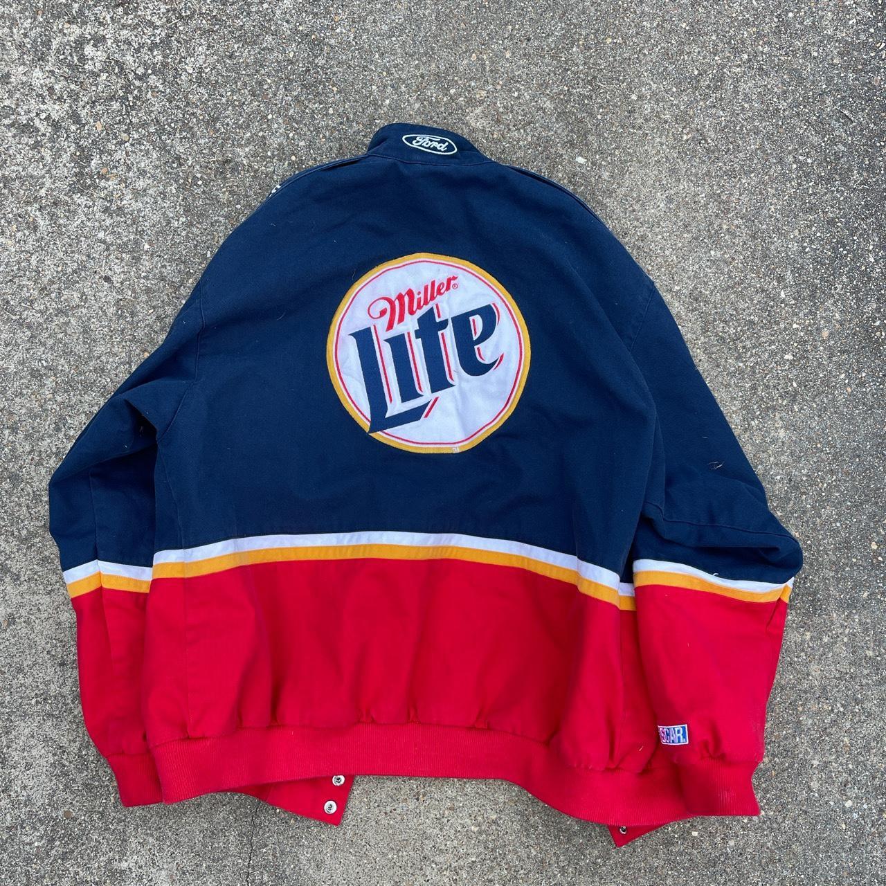 VINTAGE MILLER LITE RACER JACKET •NO STAIN •NO FLAW... - Depop