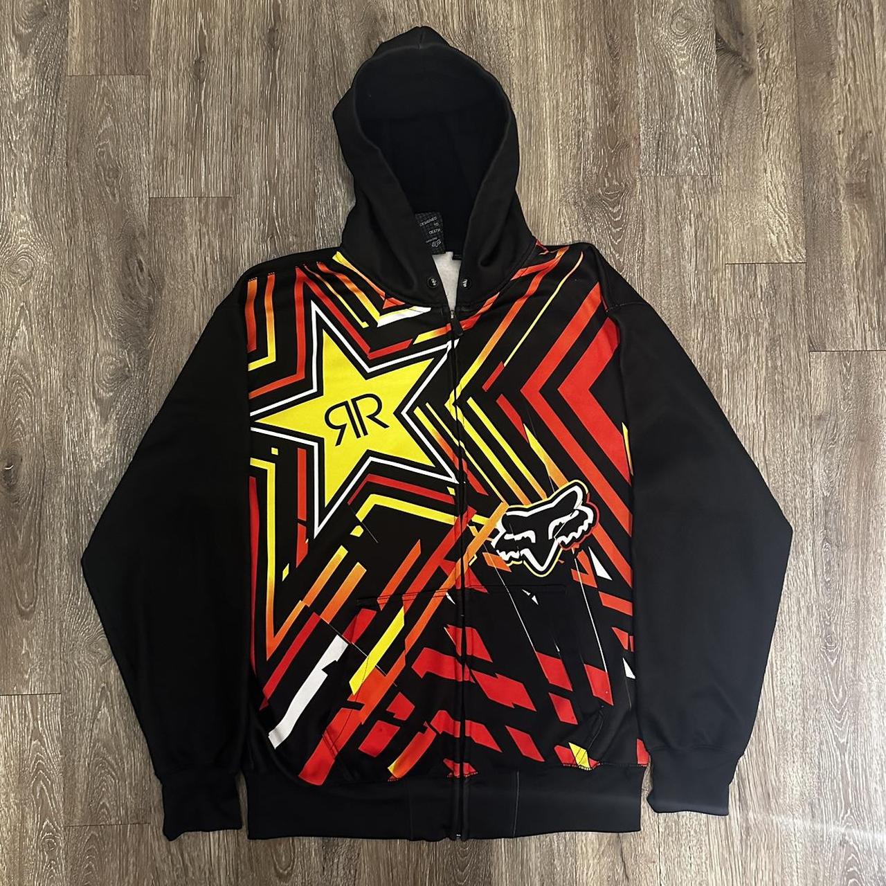 Fox Racing X Rockstar Drink Super Rare Zip up With... - Depop
