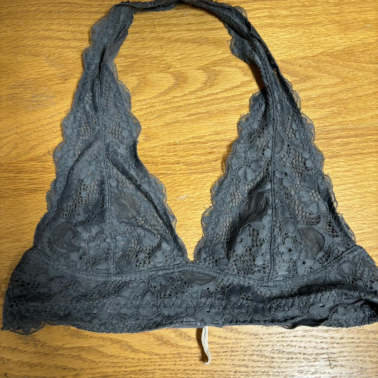 intimately free people bralette small black stain in... - Depop