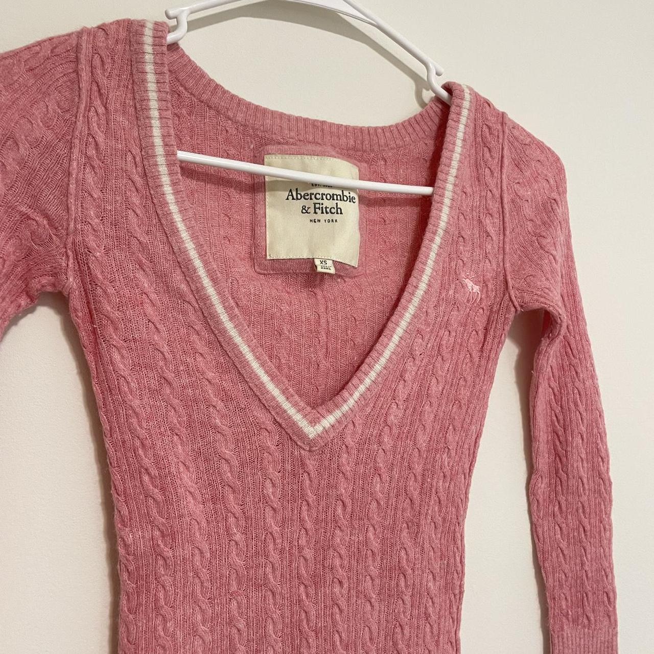 Vintage y2k pink Abercrombie & fitch sweater Size... - Depop