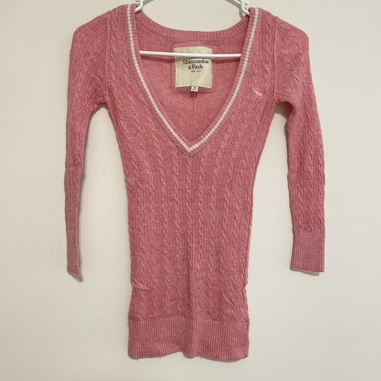 Vintage y2k pink Abercrombie & fitch sweater Size... - Depop