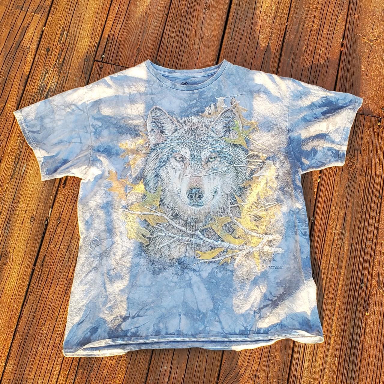 Y2K Style Wolf Graphic Mens Large T-Shirt - Depop