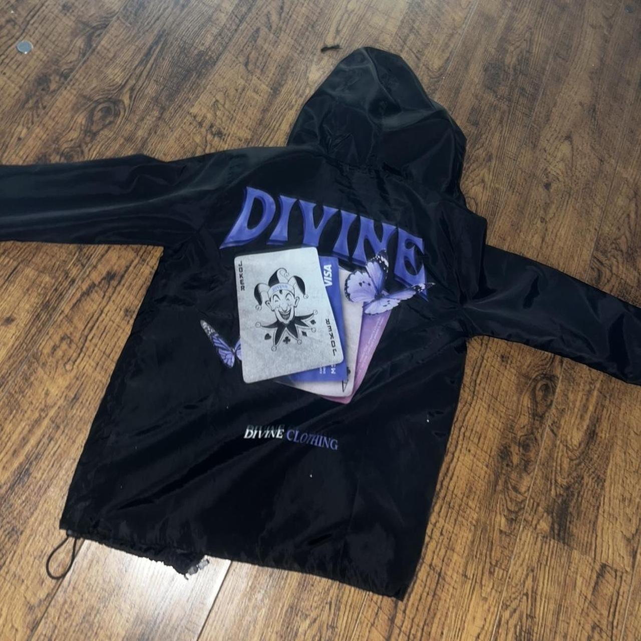 Size S, black divine clothing windbreaker(no zip) - Depop