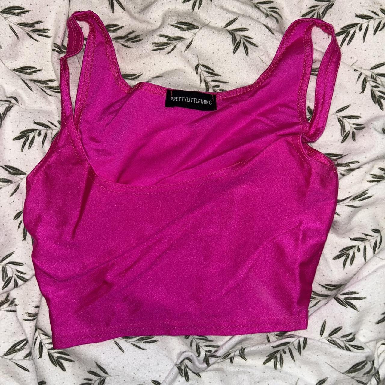 PLT size 4 neon pink cropped top - Depop