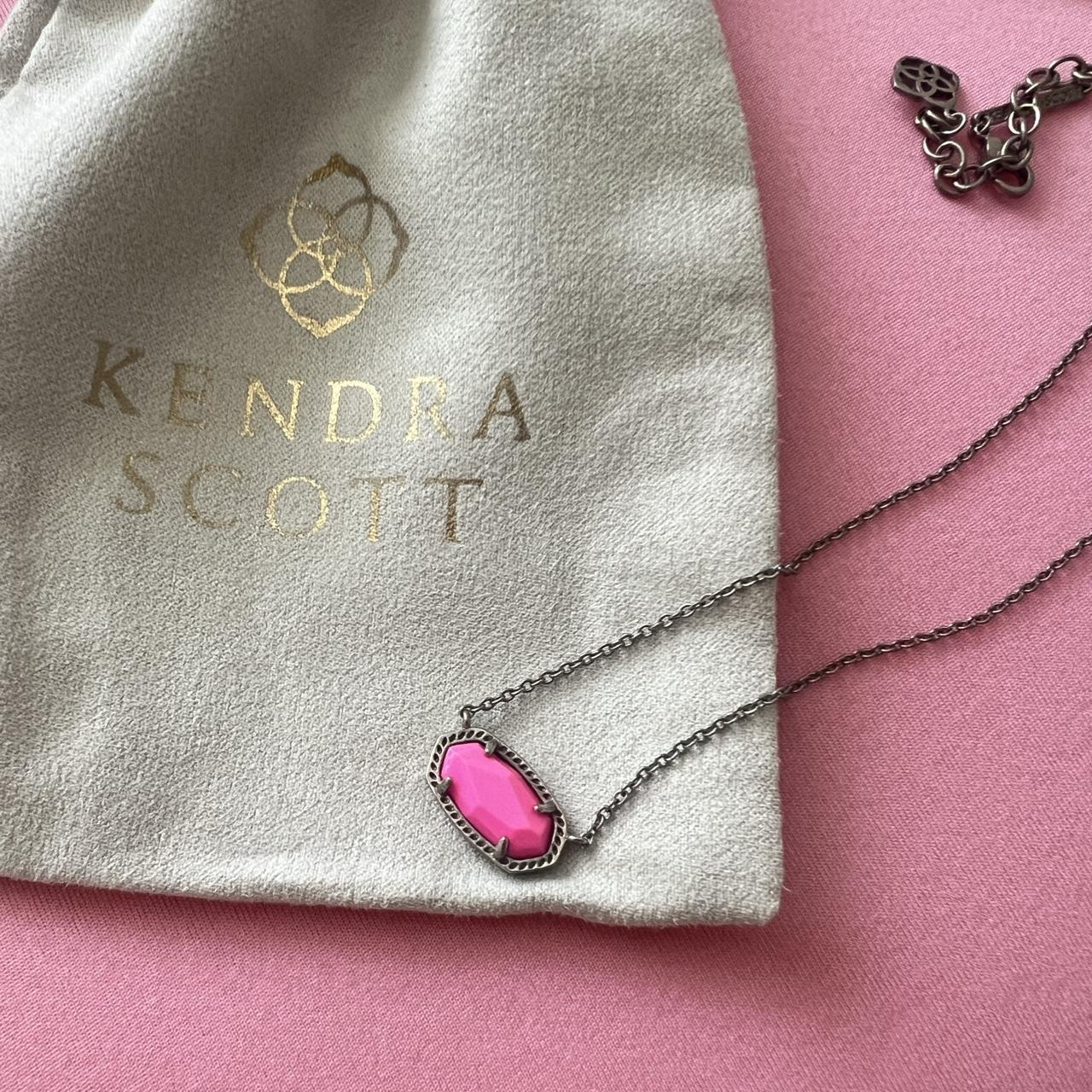 Hot pink kendra scott gem pendant necklace Sterling... - Depop