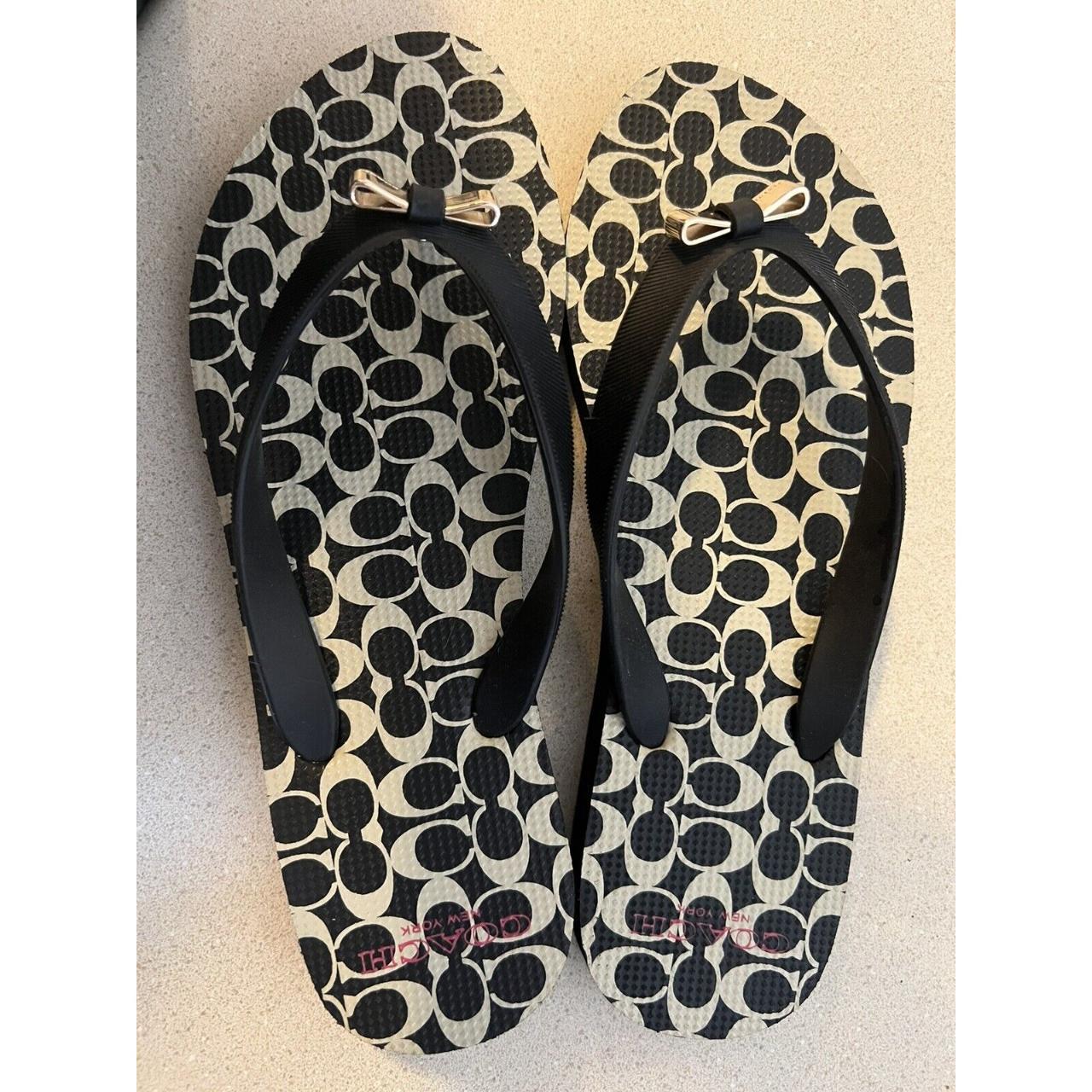 Coach Signature Flip Flops are a stylish and... - Depop