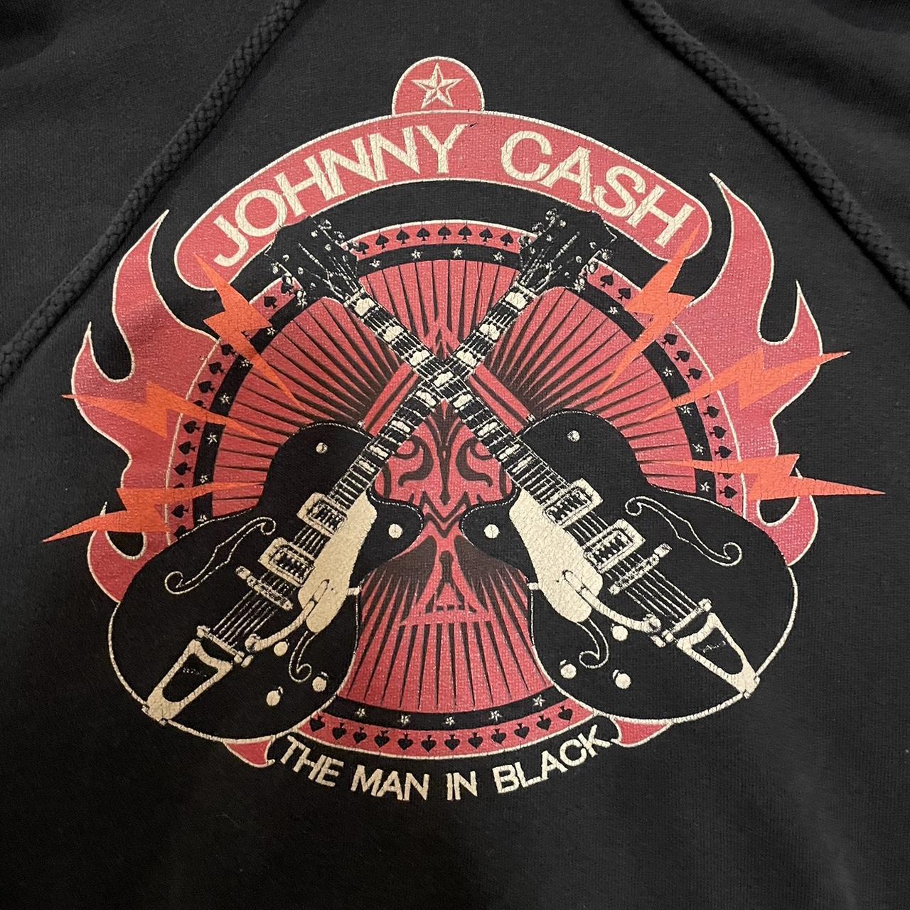 vintage johnny cash punk rock hoodie - Depop