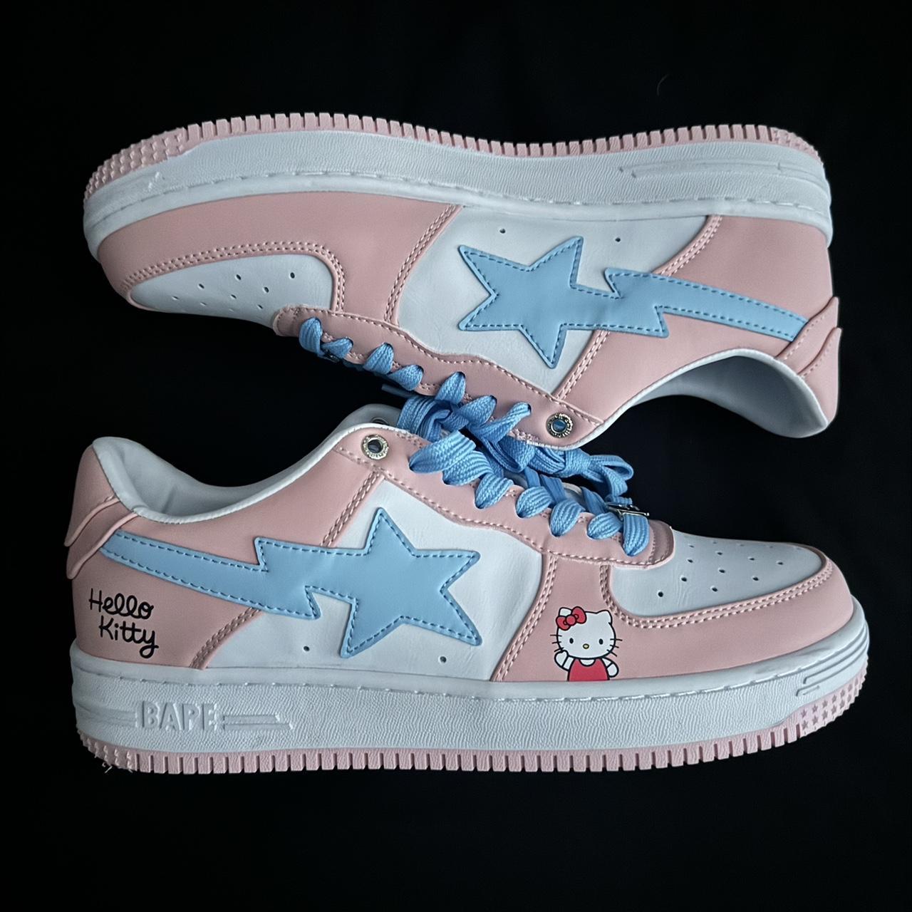 Hello Kitty Bapestas Size US 10 - Worn once - ... - Depop