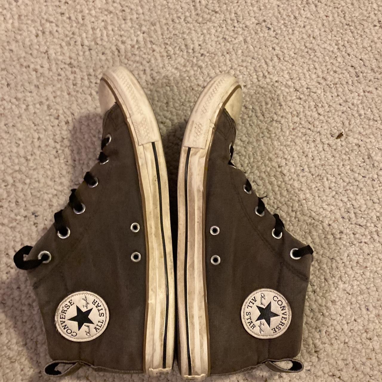 Brown converse high top size 11 mens - Depop