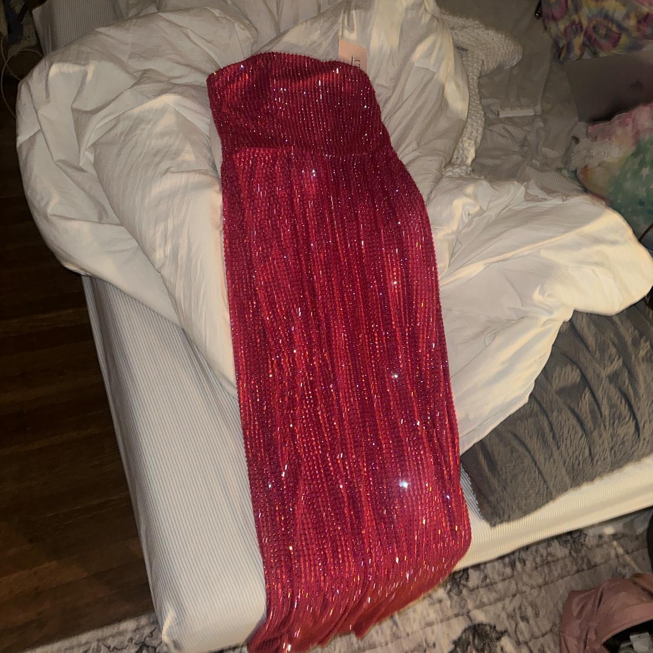 OH POLLY BRAND NEW LONG PINK SPARKLE DRESS ; not... - Depop