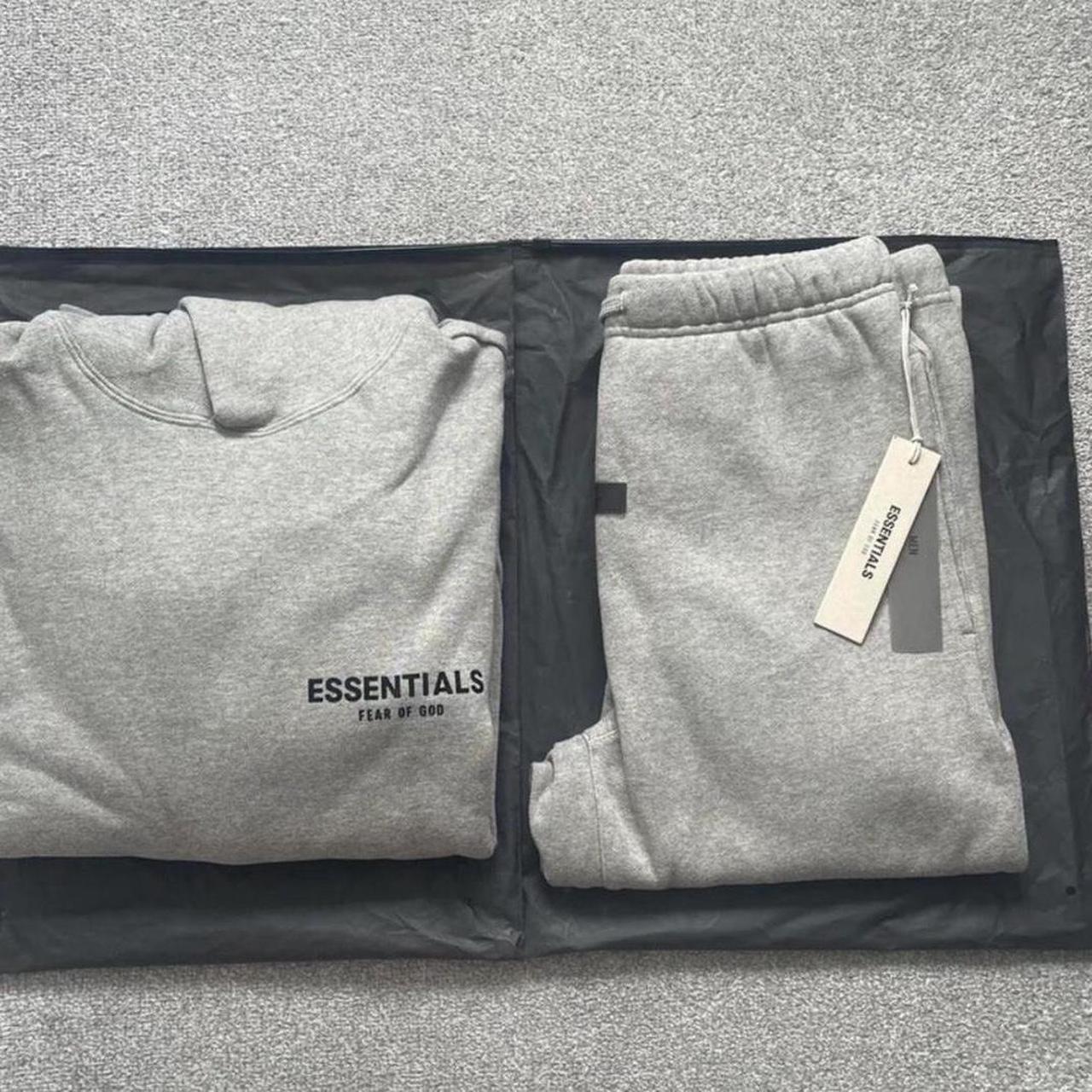 Grey essentials full tracksuit fear of... - Depop