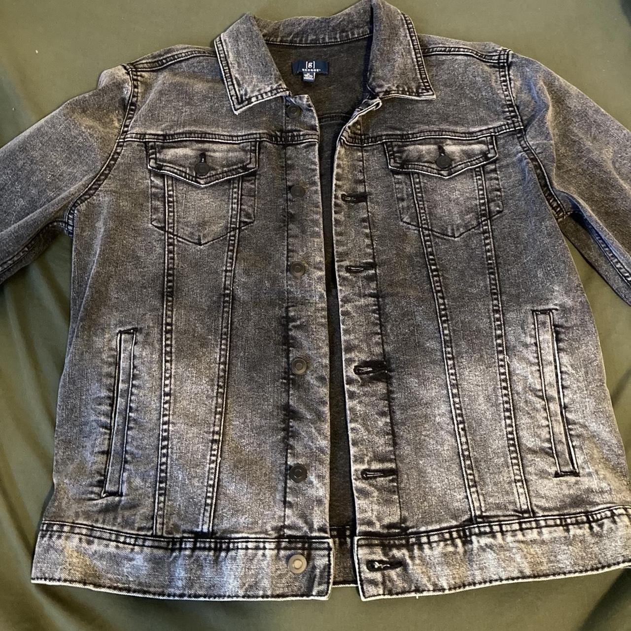 Mens medium grey denim wash jacket. (GEORGE) - Depop