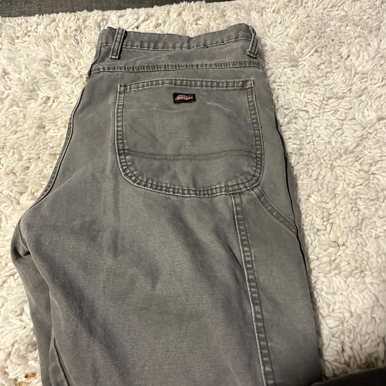Cool thrashed gray genuine dickies pants. Size 36x30. - Depop