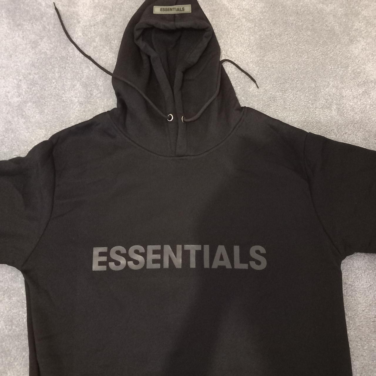 Black Essentials hoodie size small - Depop