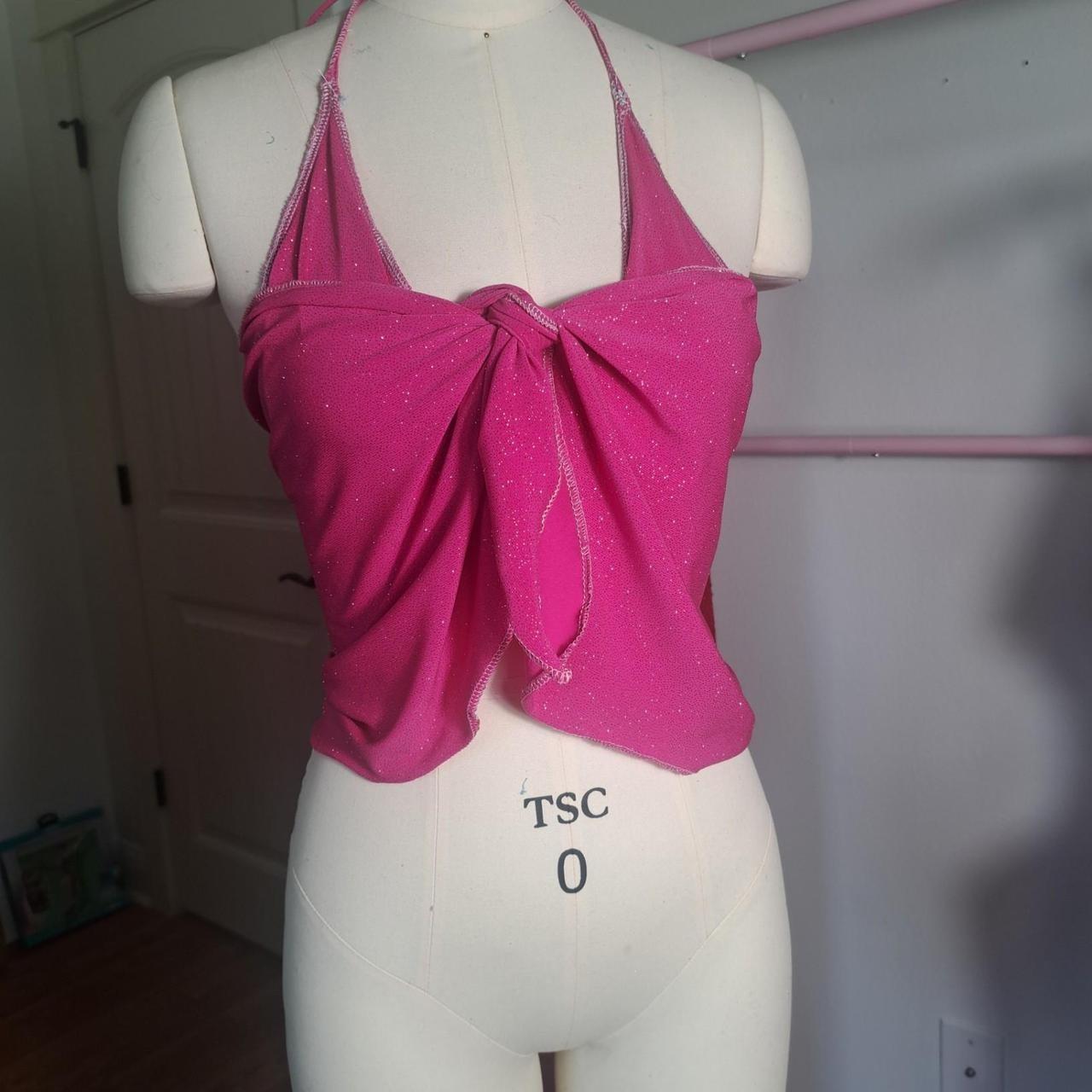 Pink sparkly bathing suit/bikini wrap, can be worn... | Depop