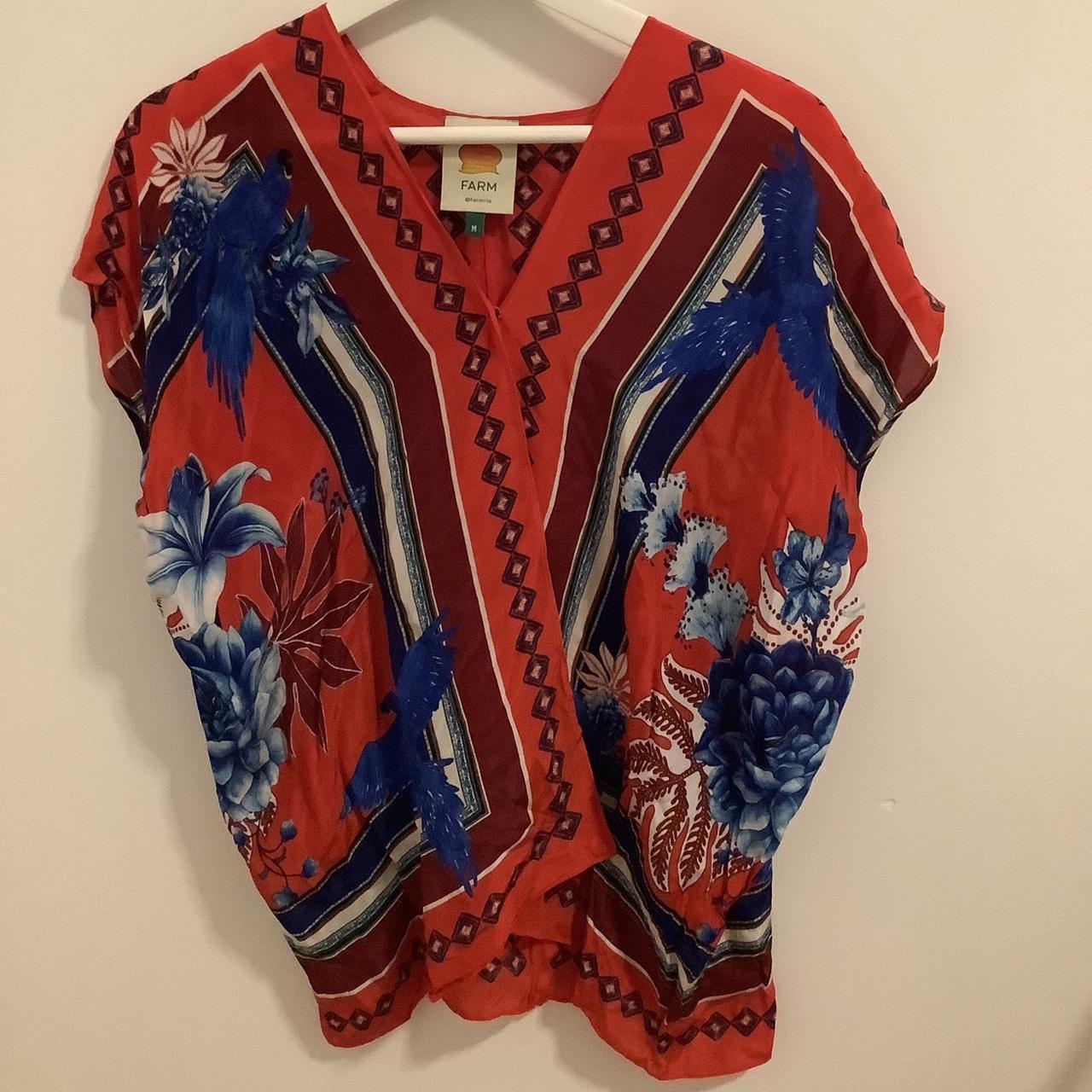 Farm Rio bird top- Size M - Depop