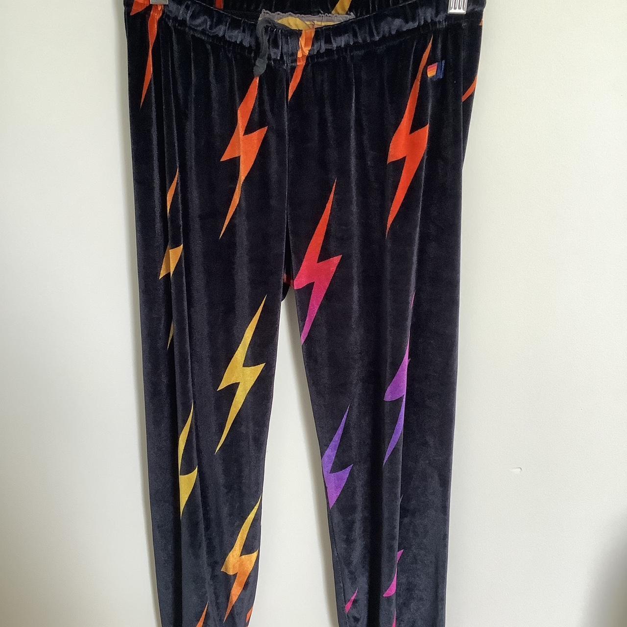 Aviator nation velour joggers- size S Excellent... - Depop