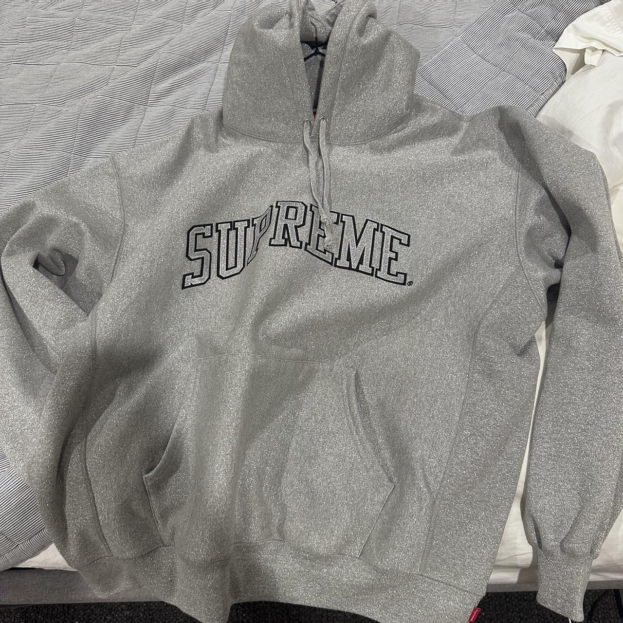 XL grey SUPREME hoodie No imperfections... - Depop