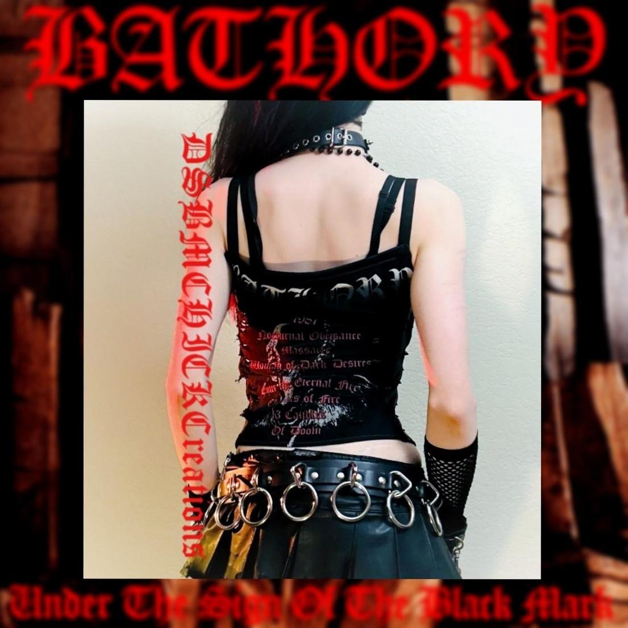 BATHORY "Woman Of Dark Desires" Black Pleather... - Depop