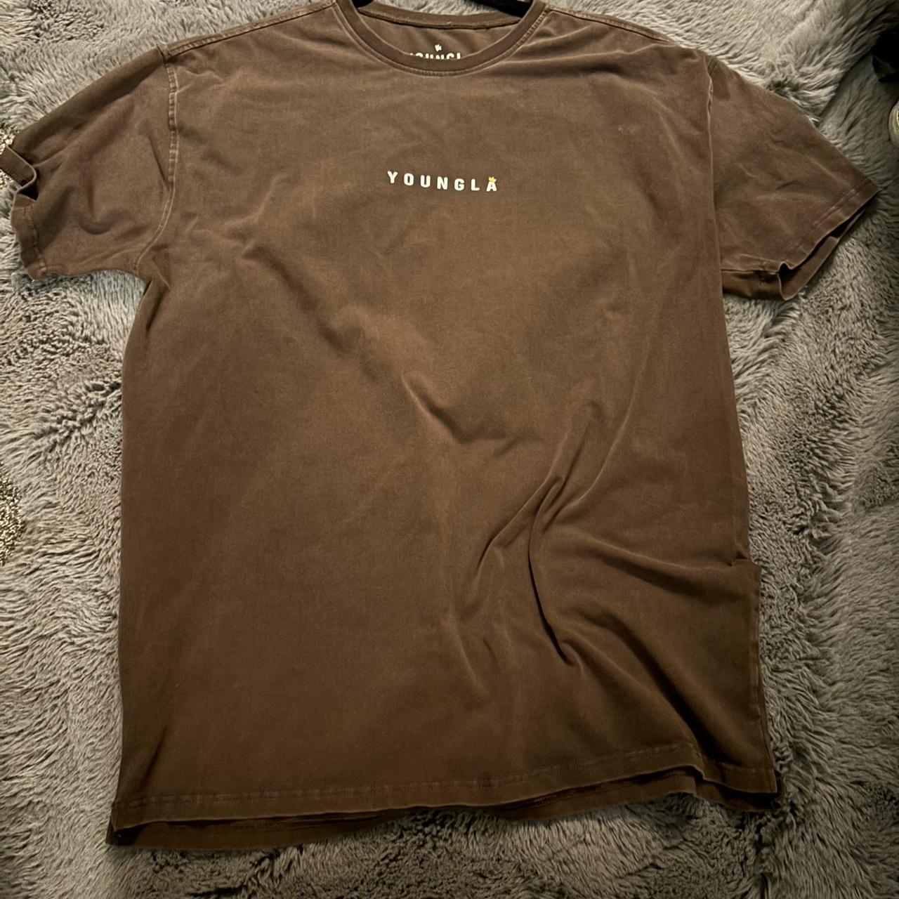 Brown yla shirt #youngla #brown #mens #gym - Depop