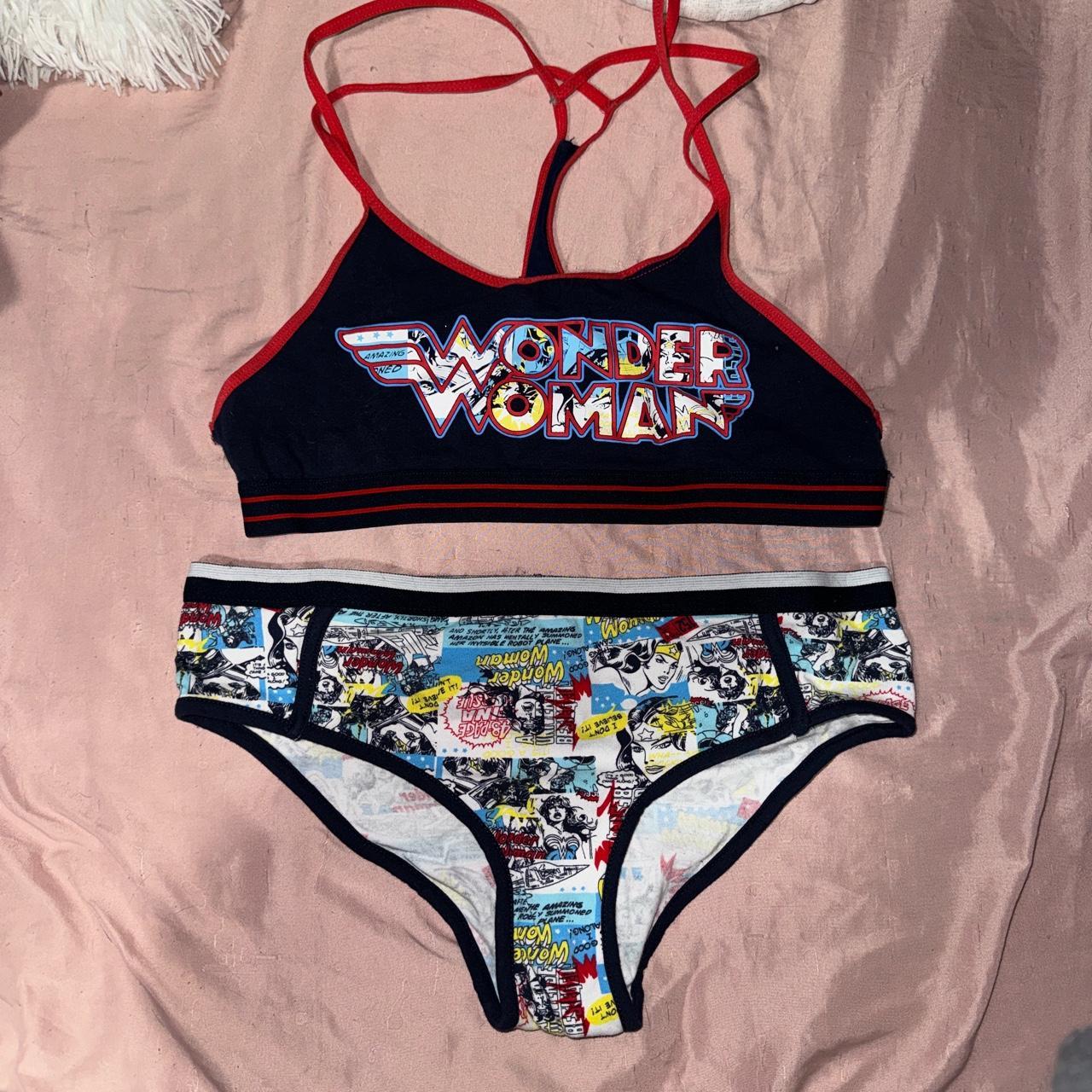Wonder Woman bra and underwear set, brand new. Never... | Depop