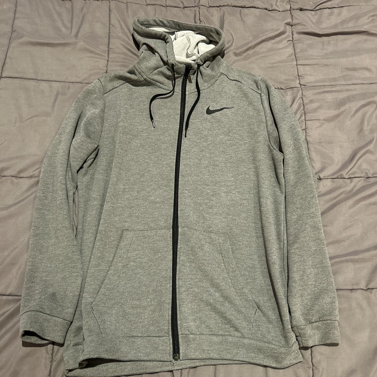 Nike Grey Dri-Fit zip-up jacket - Depop