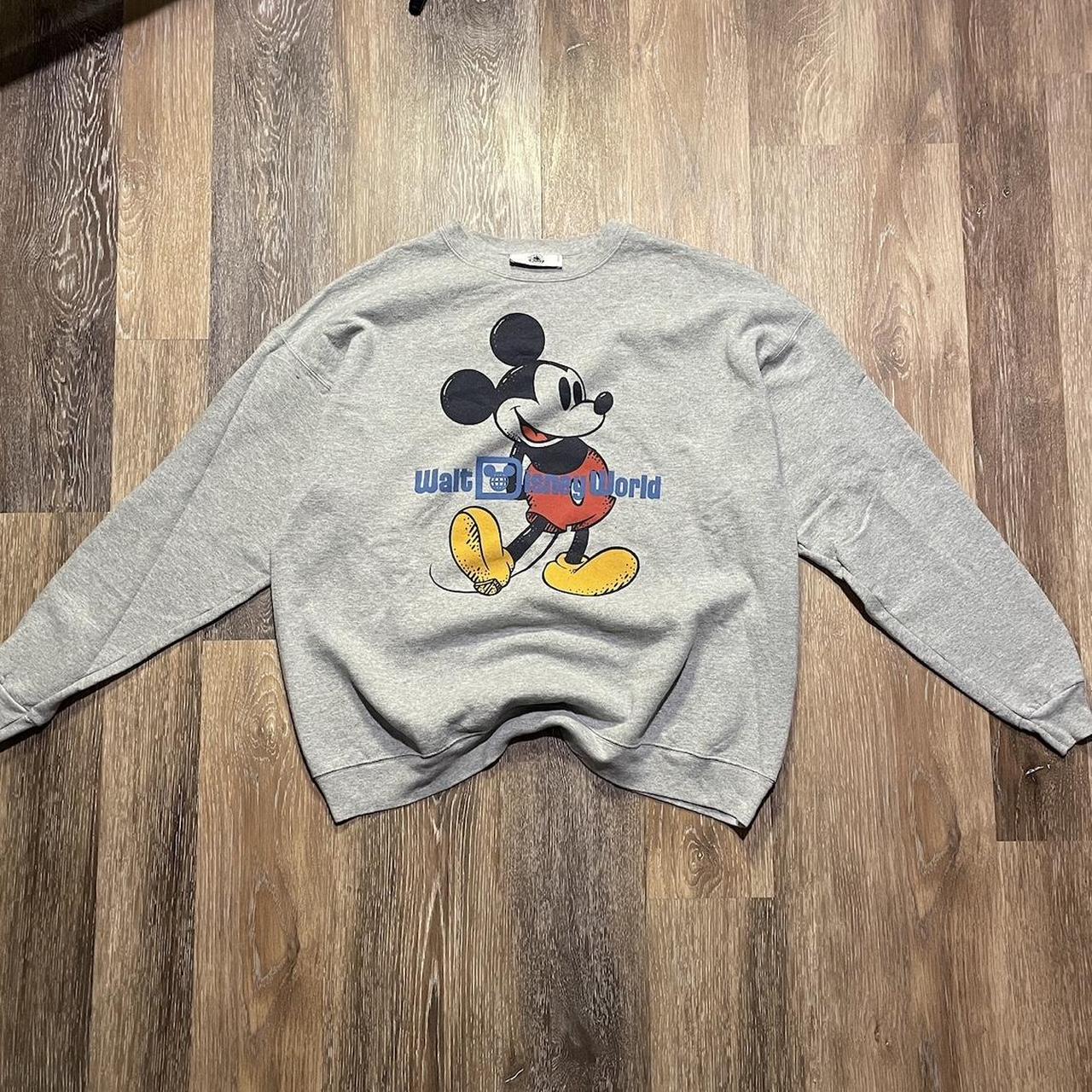 Disney Mickey Mouse grey crewneck sweatshirt Size:... | Depop