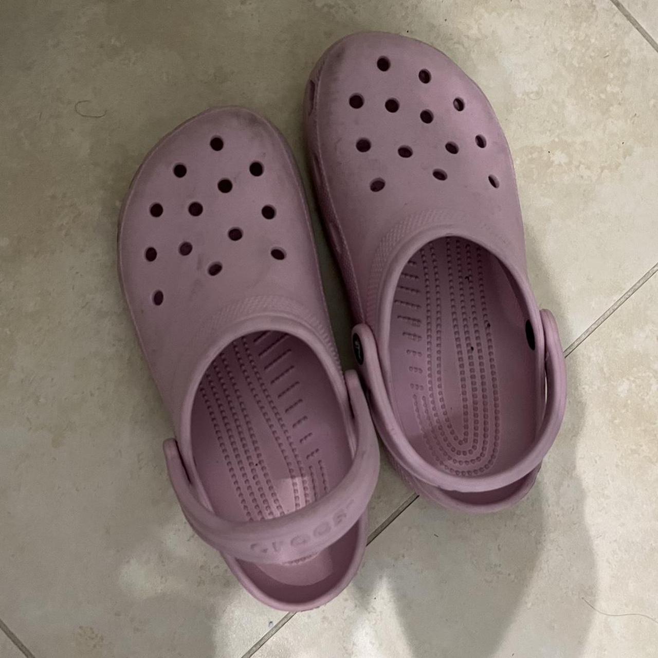Lilac/pink crocs looks more pink in person Size 8... - Depop