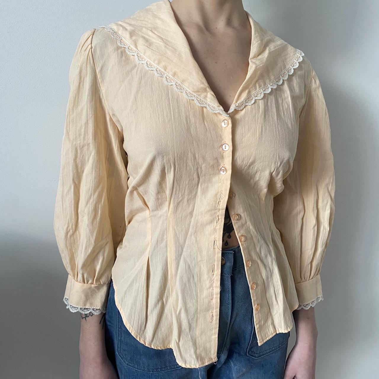 Peach prairie cotton top | Depop