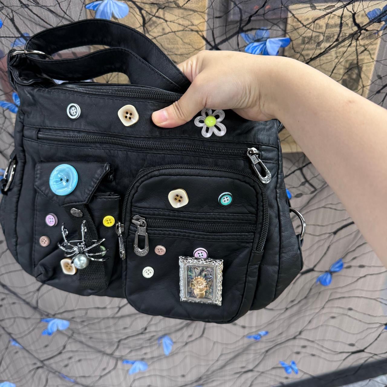 Super Cute Black Retro Colorful Buttons Vintage... - Depop