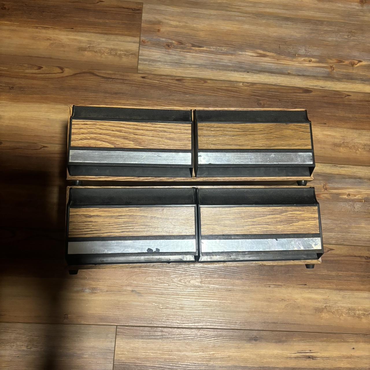 Vintage VHS Tape Wooden Storage Boxes 2 Pair... | Depop