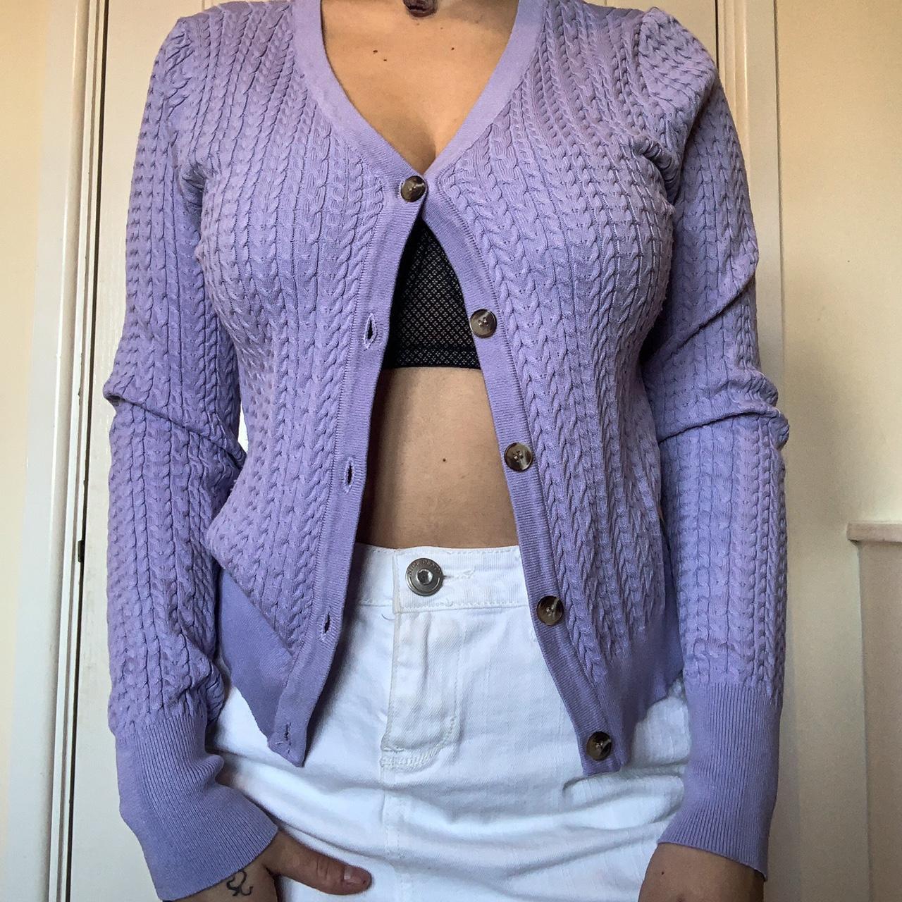 Beautiful Y2K purple knit jumper💗 Like new Super... - Depop